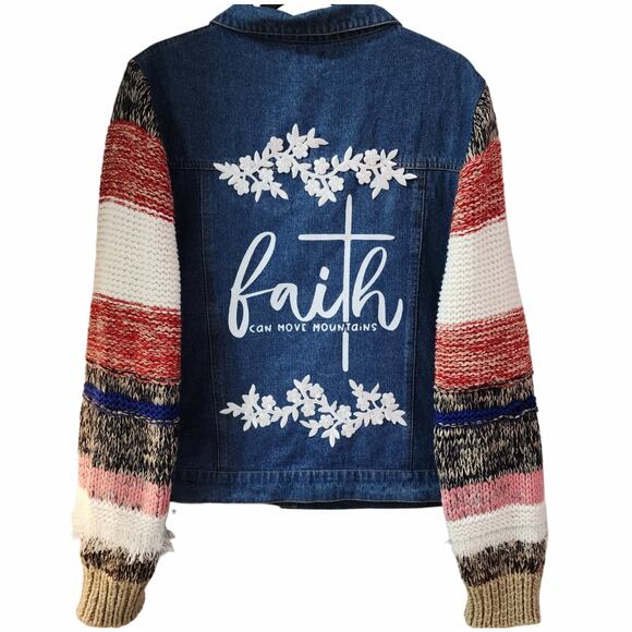 Upcycled Gemz | Jackets & Coats | Faith Can Move Mountains Floral ...